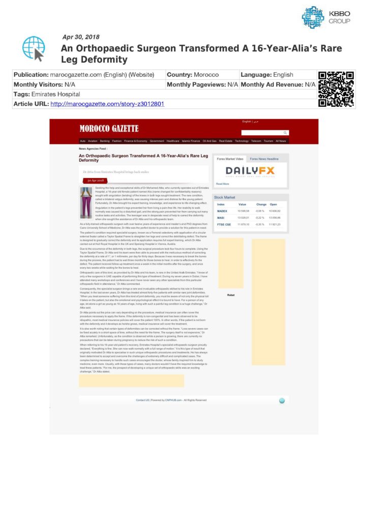 An Orthopedic surgeon transformed a 16-year-Alia's rare leg deformity ...