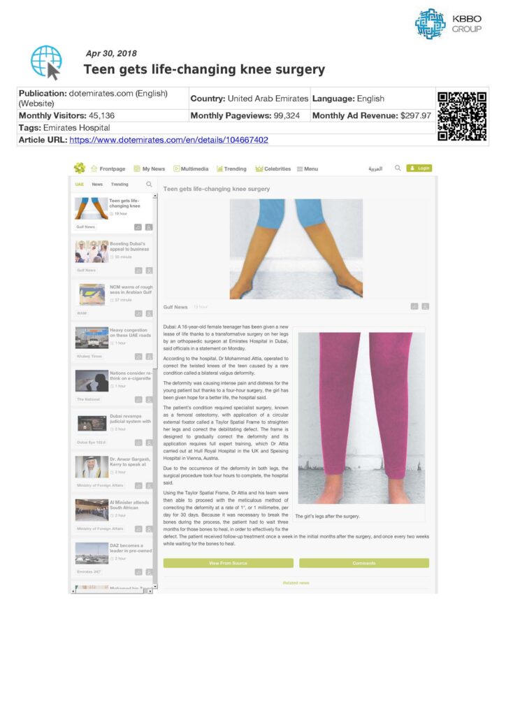 An Orthopedic surgeon transformed a 16-year-Alia’s rare leg deformity ...